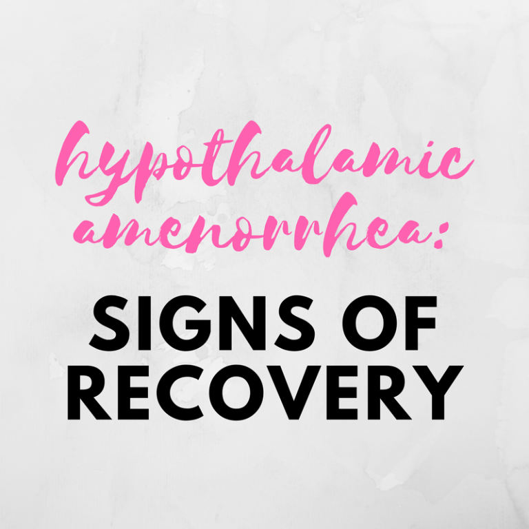 Hypothalamic Amenorrhea: Signs of Recovery - Kersten Kimura Coaching